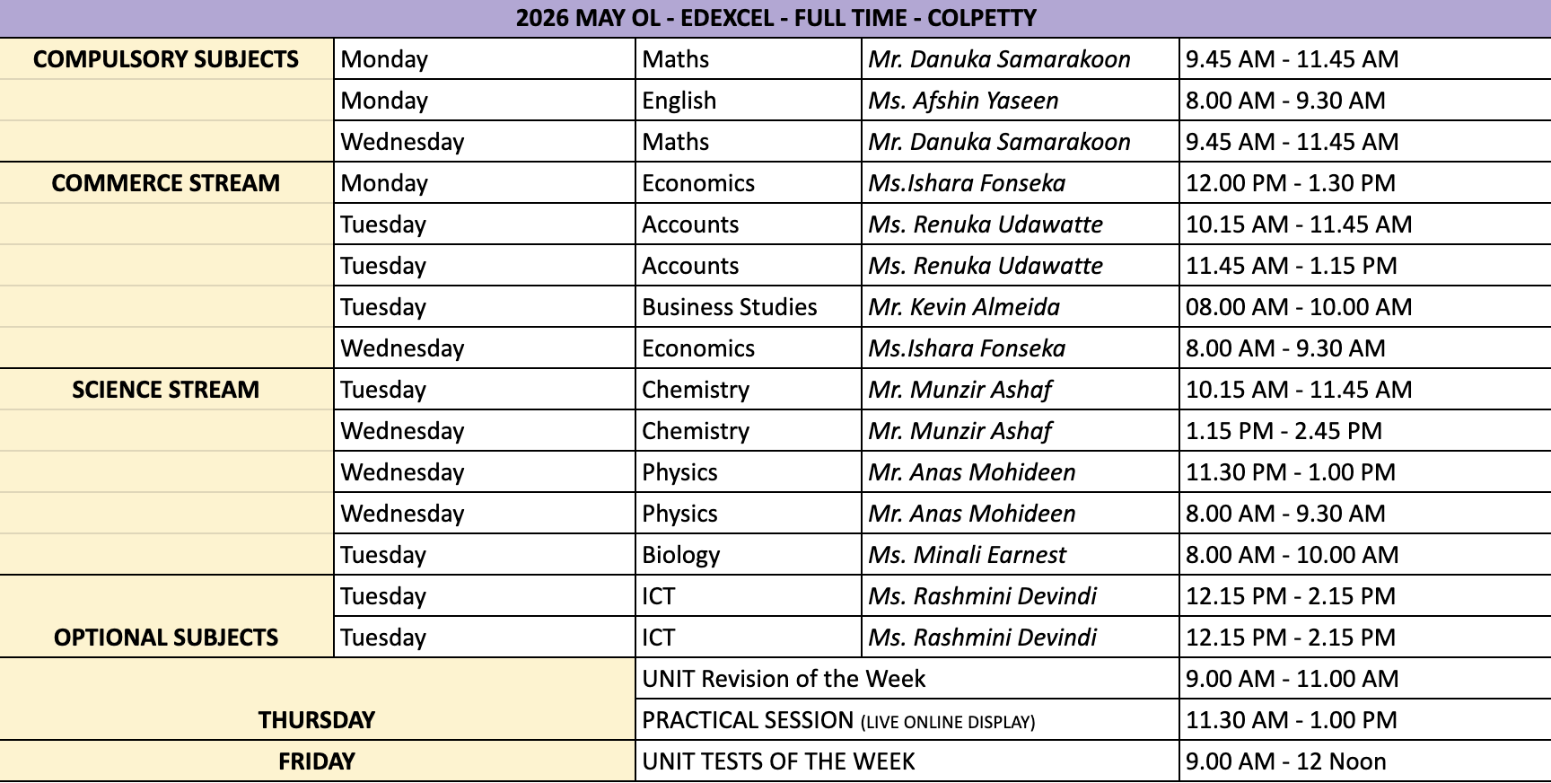 LONDON OL /IGCSE Morning Classes (Full-time) - Focus College Education ...